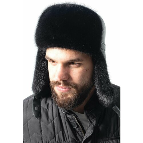 Шапка ушанка Ярмарка шапок, размер 57, черный