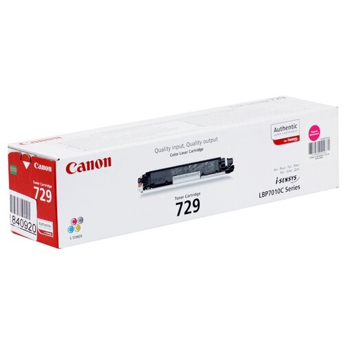 Картридж Canon 729M (4368B002), 1000 стр, пурпурный