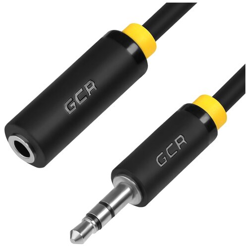 Удлинитель GCR AUX jack 3.5mm (GCR-STM1114), 20 м, черный/желтый