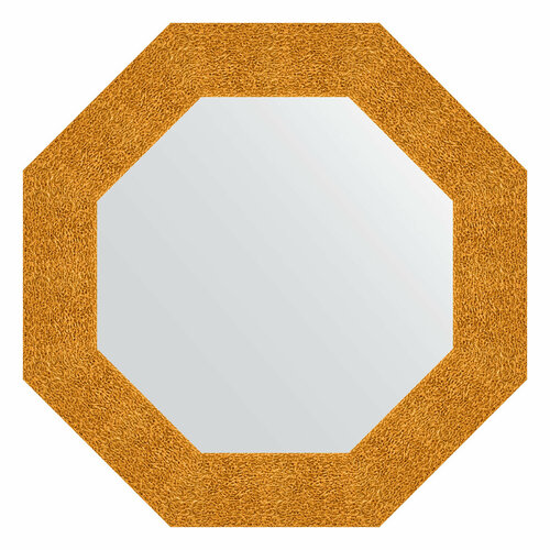 Зеркало настенное Octagon EVOFORM в багетной раме чеканка золотая, 61х61 см, для гостиной, прихожей, кабинета, спальни и ванной комнаты, BY 7350