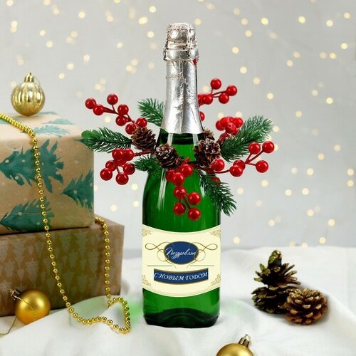 Новогоднее украшение на бутылку «Удача», на новый год