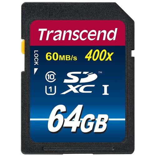 Карта памяти Transcend SDXC 64 ГБ Class 10, UHS Class 1, R 60 МБ/с, 1 шт.