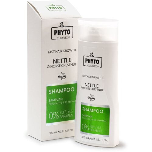 Натуральный турецкий шампунь Phytocomplex ля быстрого роста волос "Nettle & Horse Chesnut Fast Hair Growth" с экстрактами крапивы и конского каштана