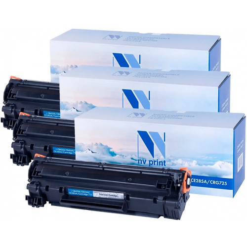 Картридж NV Print CB435A/CB436A/CE285A/725-SET3 для HP и Canon, 2000 стр, черный