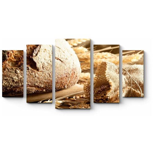 Модульная картина Горячий ароматный хлеб 140x77