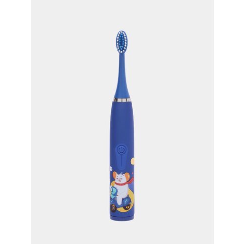 Электрическая зубная щетка, детская, 5 насадок, USB-провод, синяя