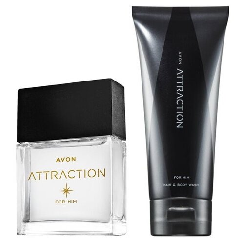 Набор Avon Attraction для него (Туалетная вода Avon Attractio, 30 мл • Шампунь-гель для душа Avon Attraction, 200 мл)