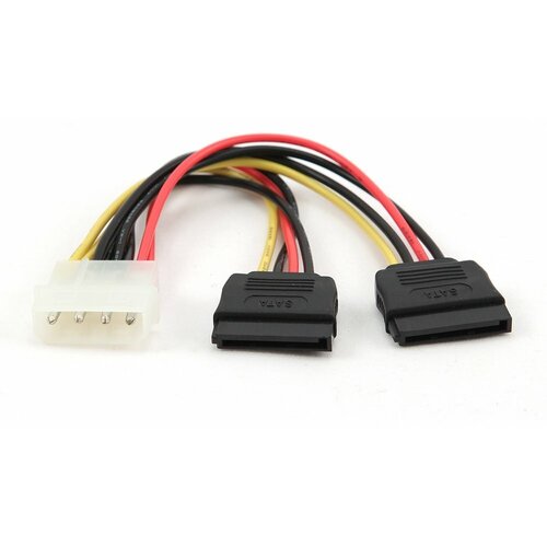 Кабель Cablexpert Molex - 2xSATA (CC-SATA-PSY), 0.15 м, белый/черный