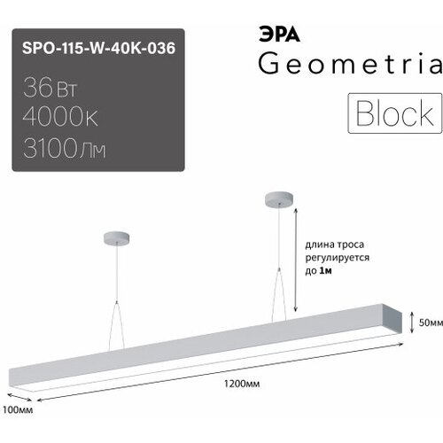 Подвесной светильник Эра Geometria SPO-115-W-40K-036 Б0058864