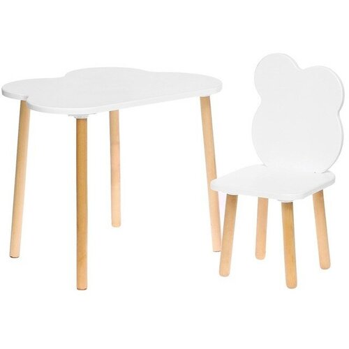 Комплект детской мебели Стол и стул "Облако", белый / мебель в детскую