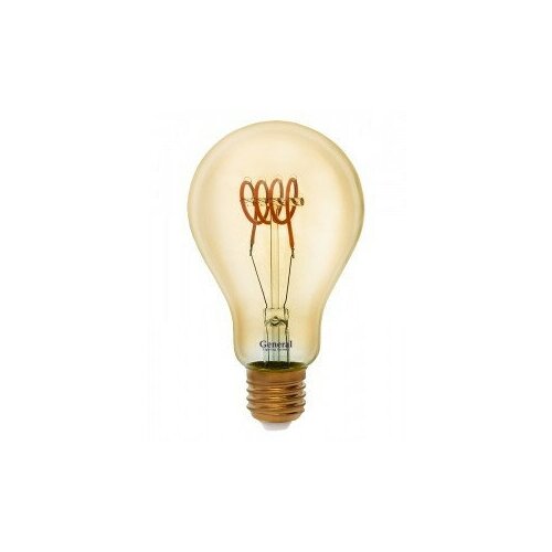 Светодиодная LED лампа General LOFT ЛОН A75SS E27 6W 1800K 2К 75x126 филамент (нитевидная) золотая 661014 (упаковка 14 штук)