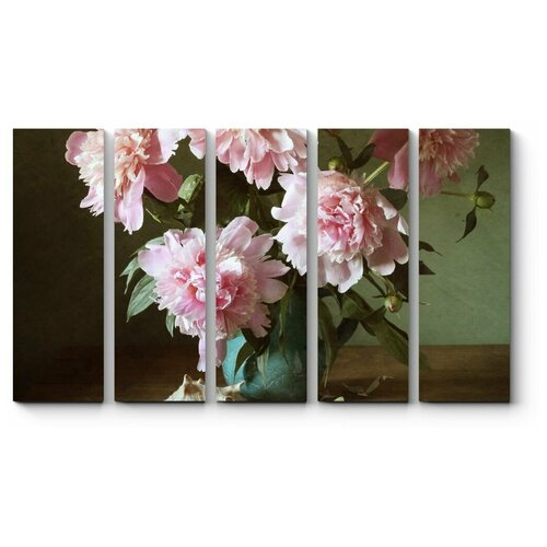 Модульная картина Розовые пионы 140x84
