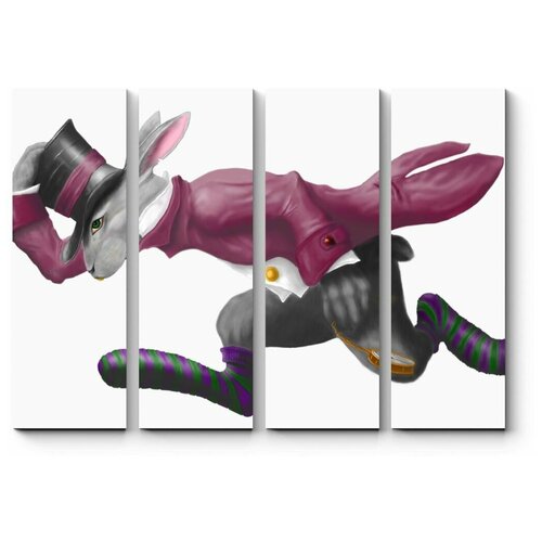 Модульная картина Кролик с часами140x105