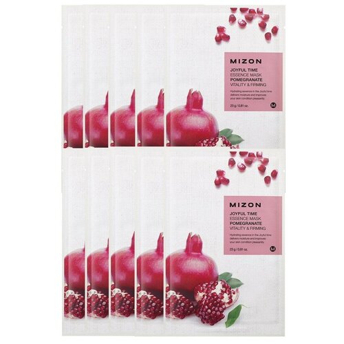 Mizon Joyful Time Essence Mask Pomegranate Тканевая маска с экстрактом граната, 23 г, 10 уп.