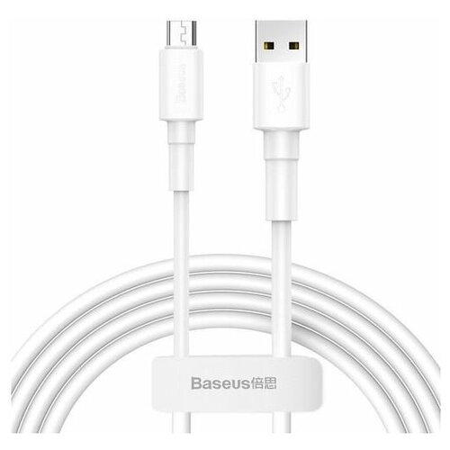 Кабель Baseus Mini Cable USB - MicroUSB (CAMSW), 1 м, 1 шт., белый