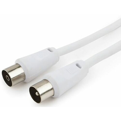 Кабель телевизионный Cablexpert, CCV-515-W-5M, Coaxial M/F, белый, 5м (CCV-515-W-5M)