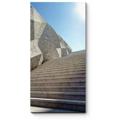 Модульная картина Элемент бетонной стены с лестницей вверх 40x80