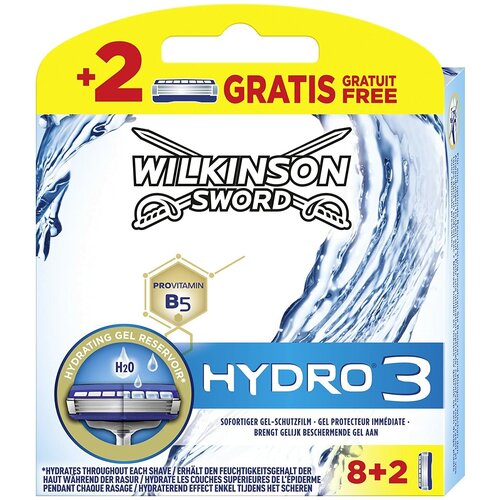 Wilkinson Sword / Schick Hydro 3 / Сменные кассеты для бритв Hydro, 10 шт.