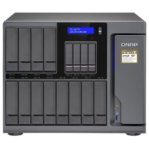 QNAP Сетевое хранилище NAS Qnap TS-1677X-1700-64G 16-bay настольный Ryzen7 1700