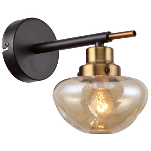 Настенный светильник Lussole Oahe GRLSP-8143, E14, 6 Вт, цвет арматуры: черный/золотой