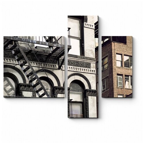 Модульная картина История Нью-Йорка в зданиях 100x83