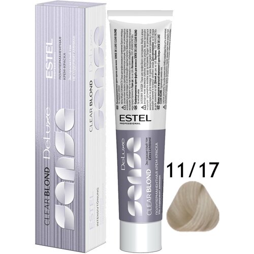 ESTEL Sense De Luxe Clear blond крем-краска для волос, 11/17 очень светлый блондин пепельно-коричневый, 60 мл