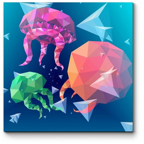 Модульная картина Графические медузы50x50