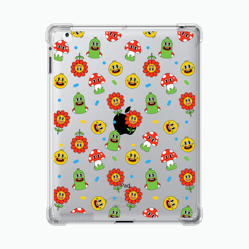 Противоударный силиконовый чехол для планшета Apple iPad 2/3/4 Cartoon forest stickers