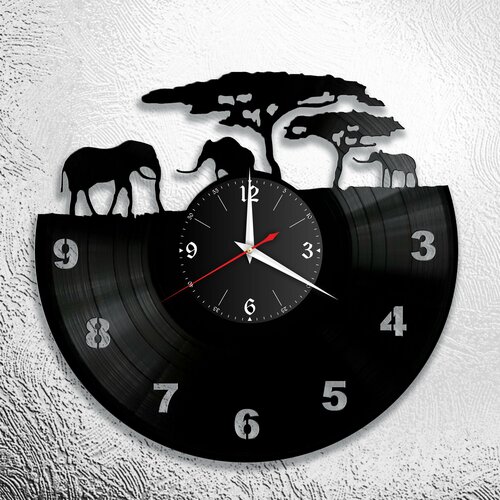 Настенные часы из виниловой пластинки с тематикой Африки