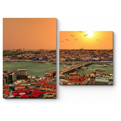 Модульная картина Панорама солнечного Стамбула 120x90
