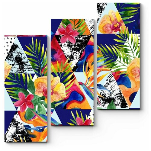 Модульная картина Цветущие тропики 90x96