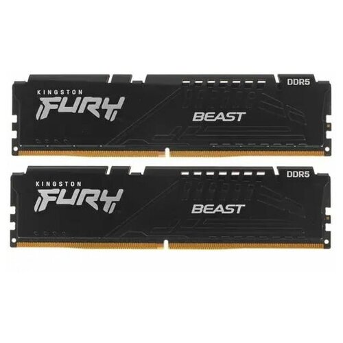 Модуль памяти Kingston 64GB DDR5 5200 DIMM FURY Beast Black XMP Gaming Memory KF552C40BBK2-64 Non-ECC, CL40, 1.25V, (Kit of 2)
