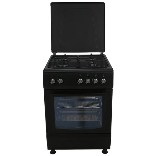 Газовая плита NORDFROST GG 6061 B, 64 литров, авторозжиг конфорок, газ-контроль духовки, черный