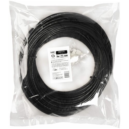 Внешний интернет кабель (витая пара) TWIST 100 уличный для наружной прокладки Cu (чистая медь класс А) U/UTP PE 4 пары (8 жил) Cat.5е 24AWG outdoor 100м