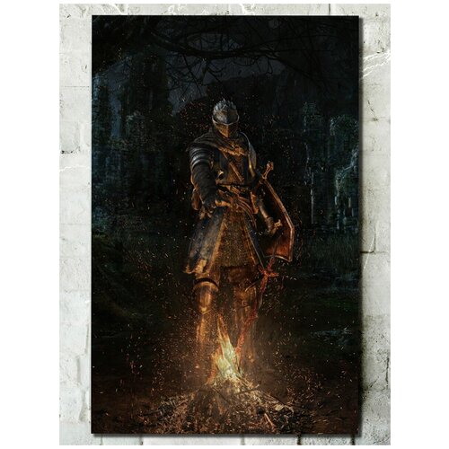 Картина интерьерная на рельефной доске ОСП игра Dark Souls - 6777 В