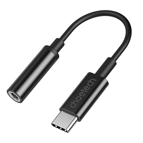Переходник аудио USB-C - AUX Jack 3.5 мм (f) для телефонов и планшетов Choetech, цвет черный (AUX003)