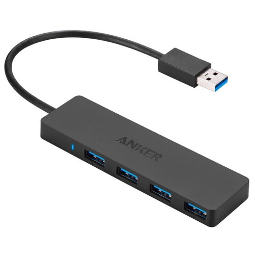 USB-концентратор  ANKER 4-Port Ultra-Slim USB 3.0 Hub, разъемов: 4, черный