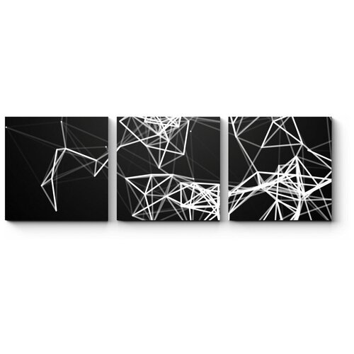 Модульная картина Сияющие линии на черном 180x60