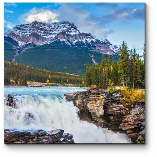 Модульная картина Мощный водопад Атабаска, Канада130x130