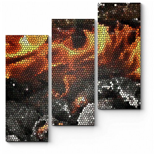 Модульная картина Согревающее пламя 90x96