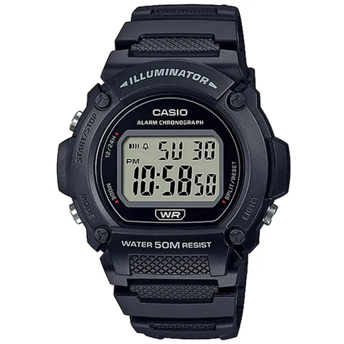 Наручные часы CASIO Collection W-219H-1A, черный, серебряный