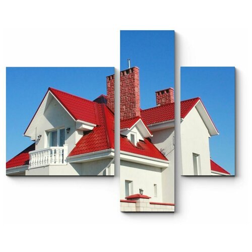 Модульная картина Дом с красной крышей140x116