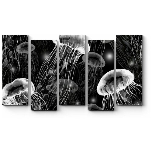 Модульная картина Черно-белые медузы 130x75