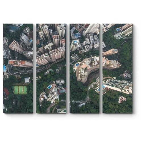 Модульная картина Гонконг с высоты птичьего полета140x105