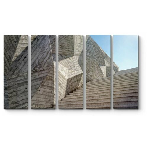 Модульная картина Элемент бетонной стены с лестницей вверх120x72