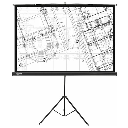 Экран Cactus 127x127 см Triscreen 1:1 напольный рулонный черный (CS-PST-127X127)