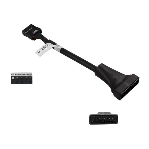 Переходник/адаптер ESPADA IDC USB - USB (EPOW10pin20pin), 0.15 м, черный