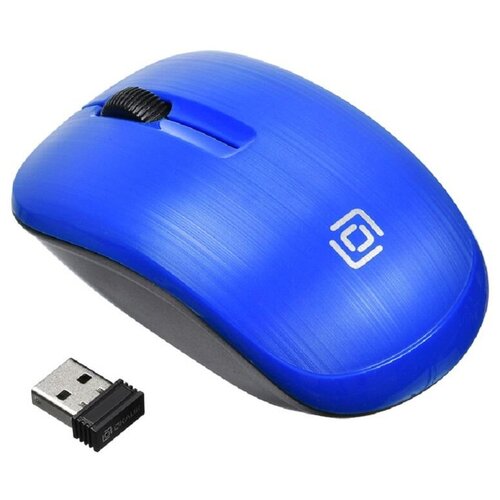 Мышь компьютерная Oklick 525MW синий опт (1000dpi) беспр USB (2but)