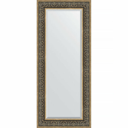 Зеркало Evoform Exclusive 139х59 BY 3527 с фацетом в багетной раме - Вензель серебряный 101 мм