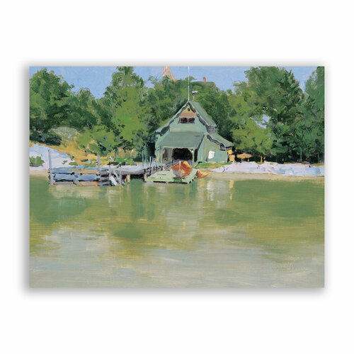 Картина на холсте, репродукция / Фредерик Ремингтон - Boat House at Ingleneuk / Размер 30 x 40 см